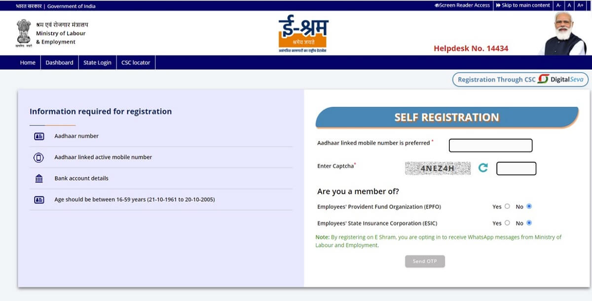 e-shram online registration 2022 - Youth Skill Development Foundation